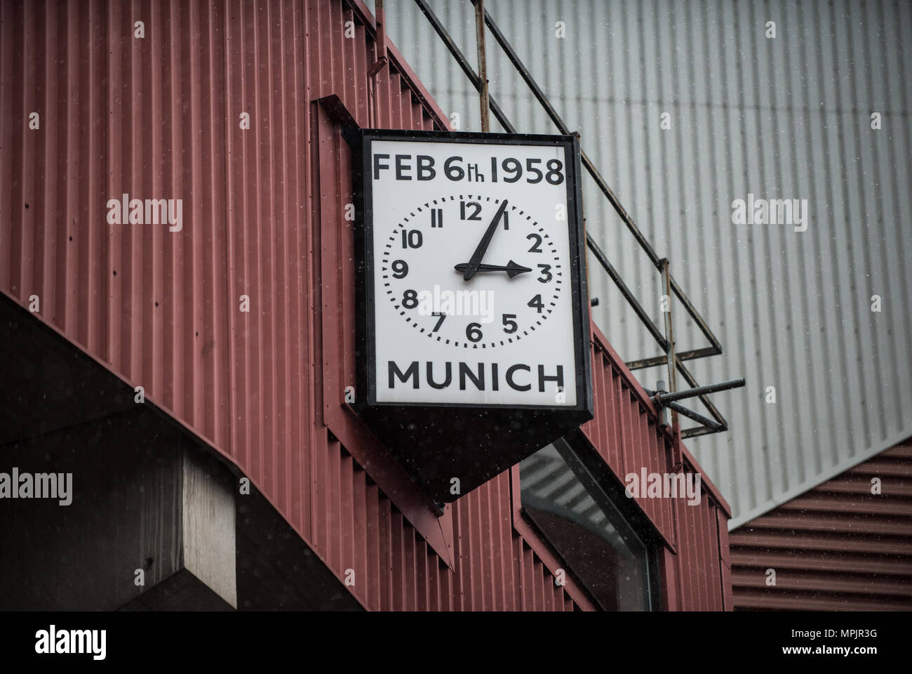 Munich Clock. Old Trafford. Manchester Stock Photo - Alamy