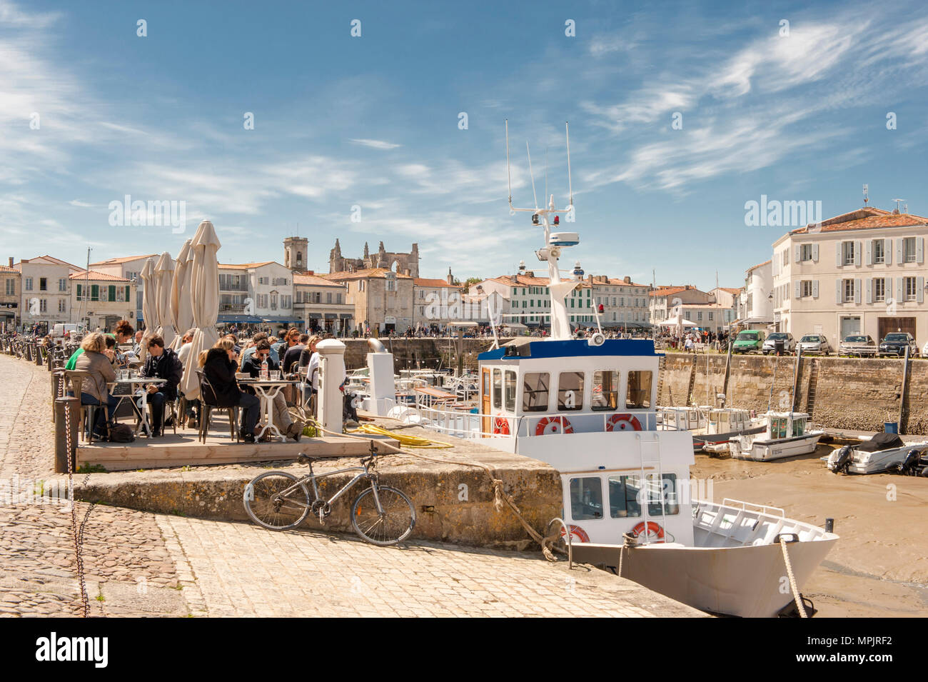 The port of Saint-Martin-de Ré is bustling with life, France Stock ...