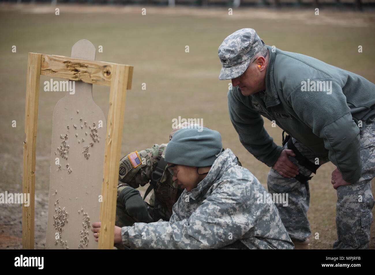 U.S. Army Col. Shawn Cochran, 359th TTSB Brigade Commander, reviews Spc ...