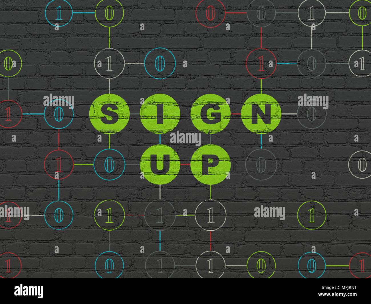 Web development concept: Sign Up on wall background Stock Photo - Alamy