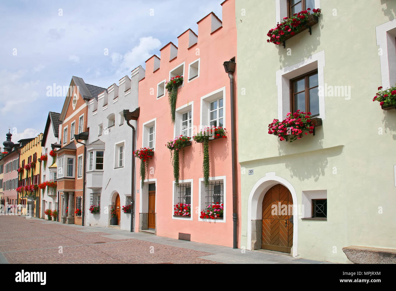 BRUNICO, ITALY - AUGUST 03, 2011 - Glimpses of the beautiful town of ...