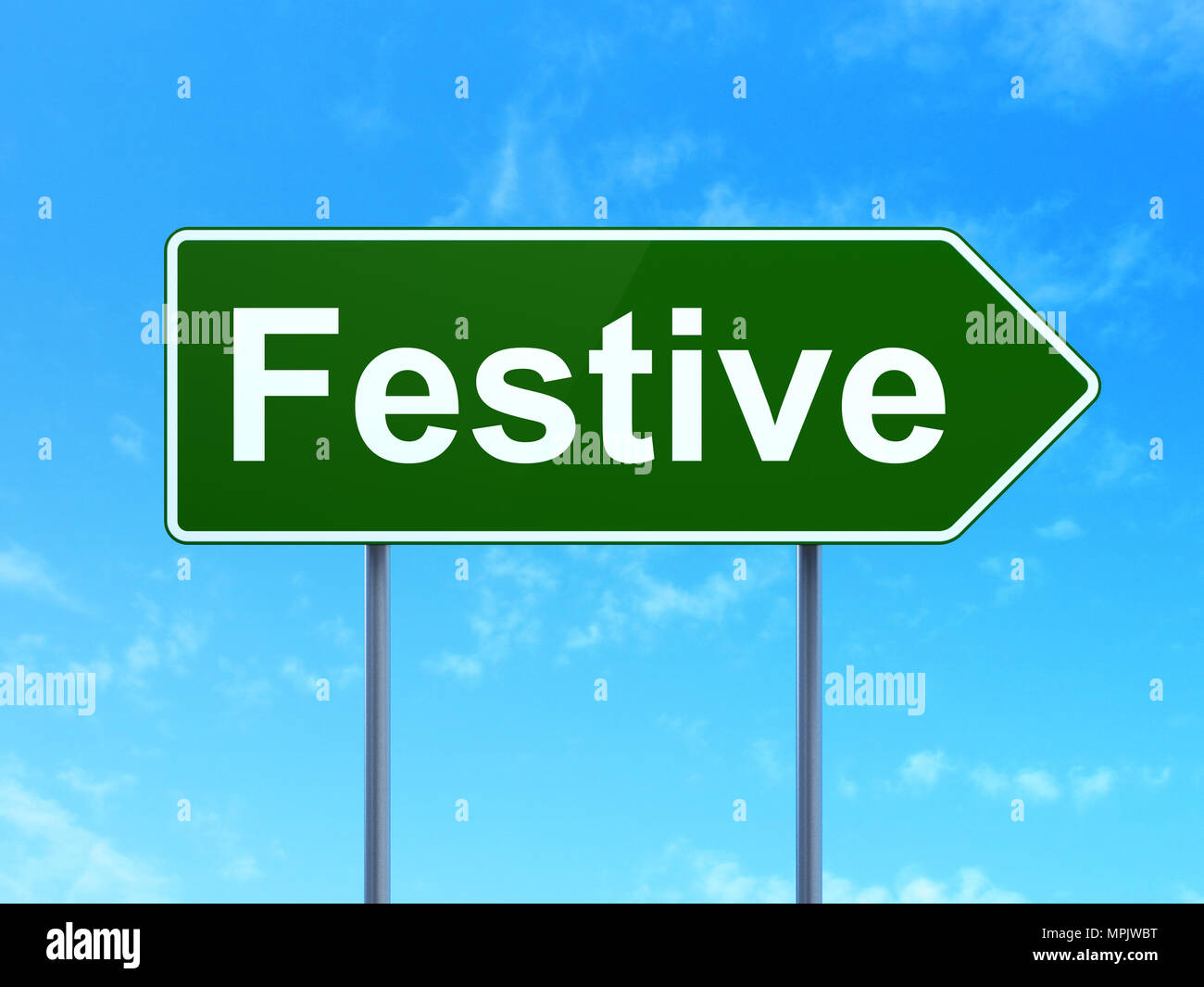 Holiday concept: Festive on road sign background Stock Photo - Alamy