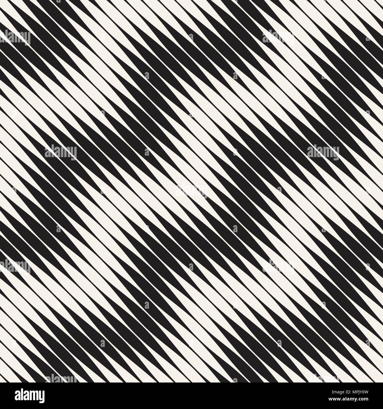 Wavy stripes vector seamless pattern. Retro wavy engraving texture ...