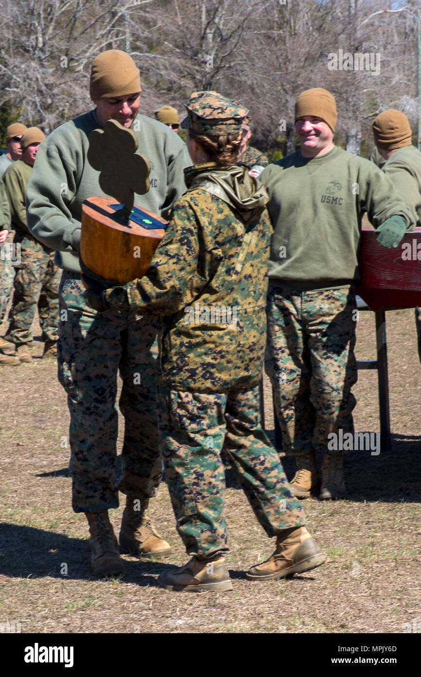 U.S. Marine Corps Col. Daniel P. O’Hora, left, commanding officer ...
