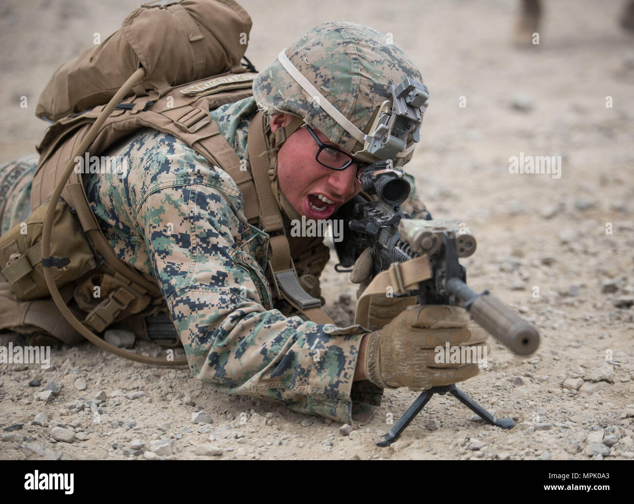 Cpl. Brandon Lopez conducts immediate action drills at Susong Ri live ...