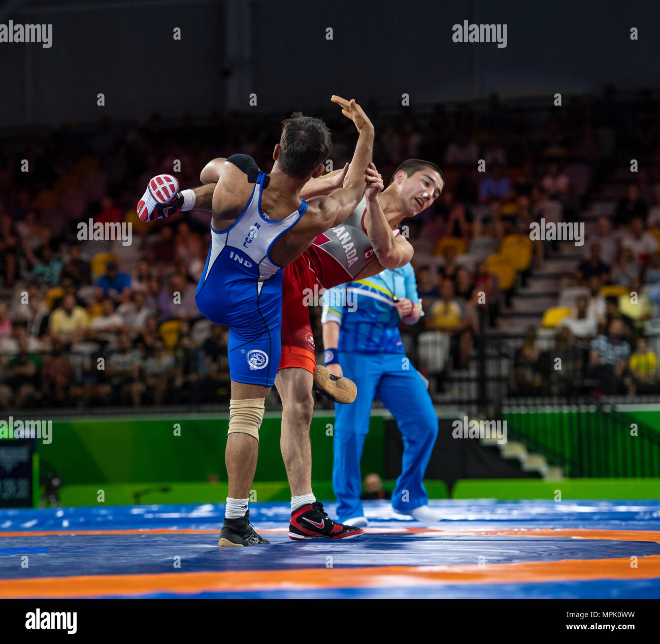 GOLD COAST, AUSTRALIA - APRIL 12: Steven Takahashi of Canada v Rahul ...