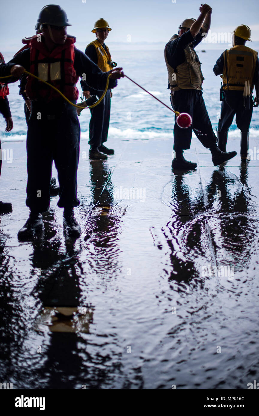 170319-N-TH560-853 PHILIPPINE SEA (March 19, 2017) Deck department ...