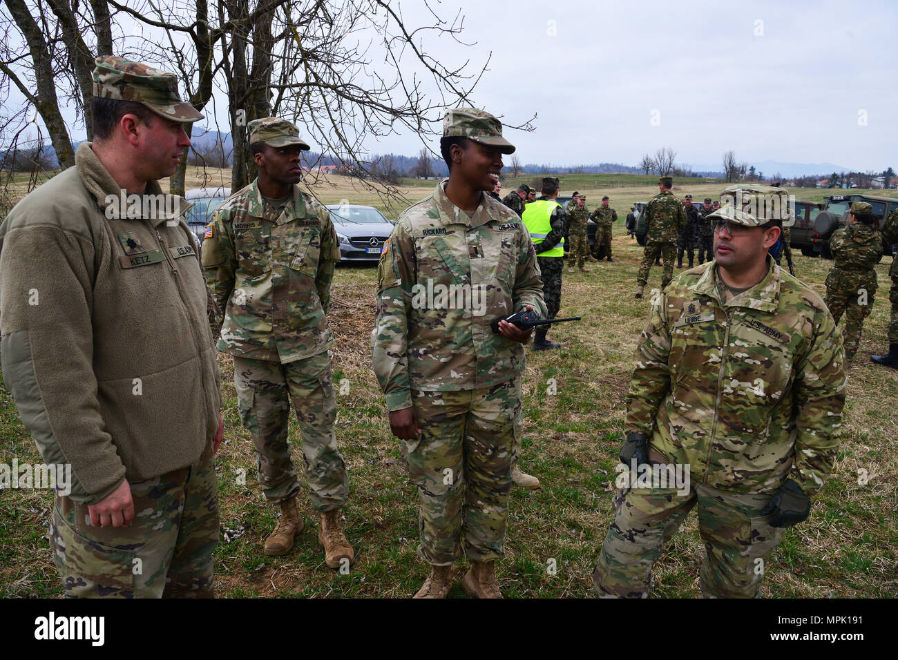 U.S. Army 1st Lt. Sophia Rickard (center), soldier assigned to the 16th ...