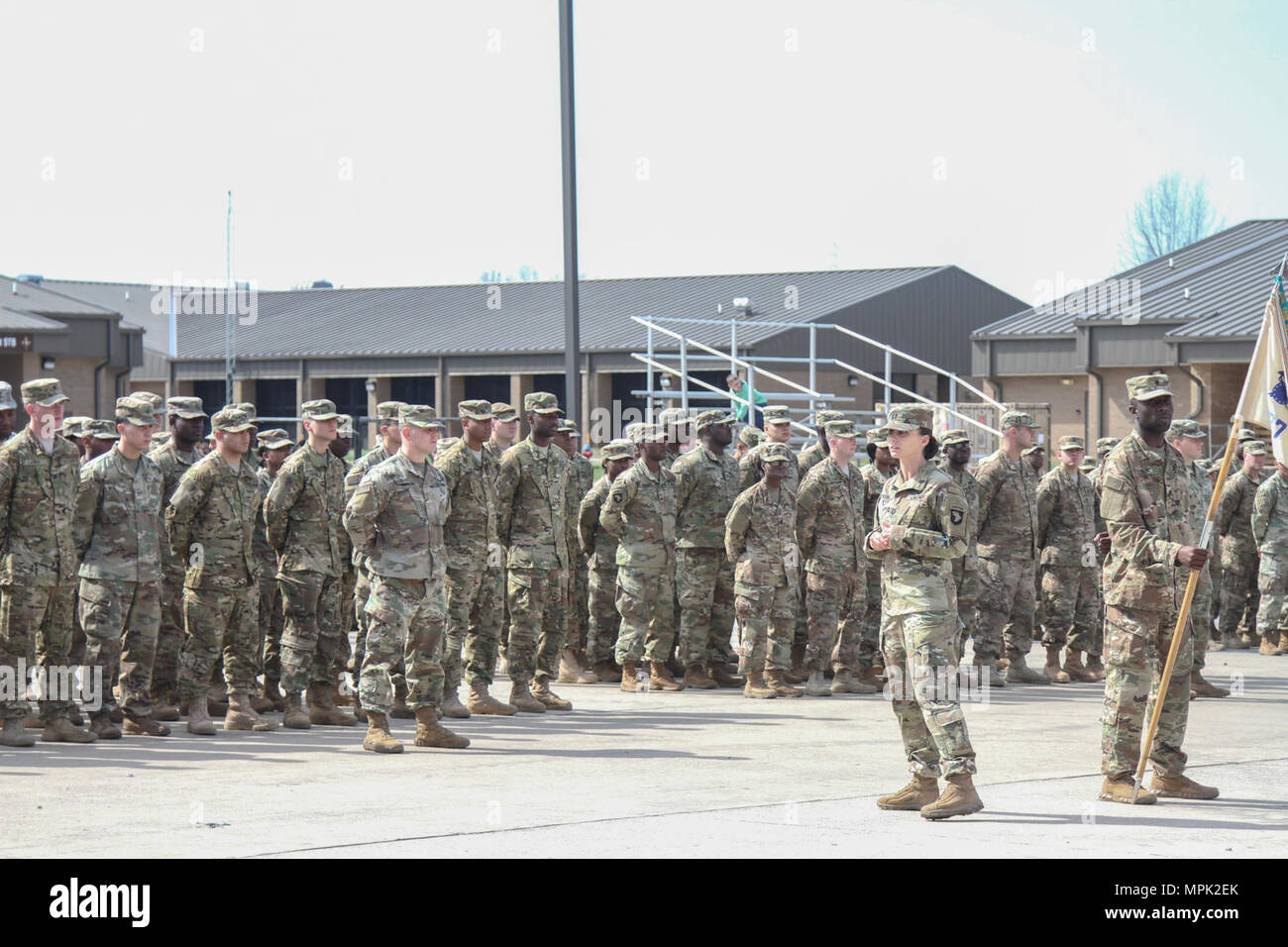 Capt. Amanda Fonk, commander for 227th Quartermaster Company, 129th ...