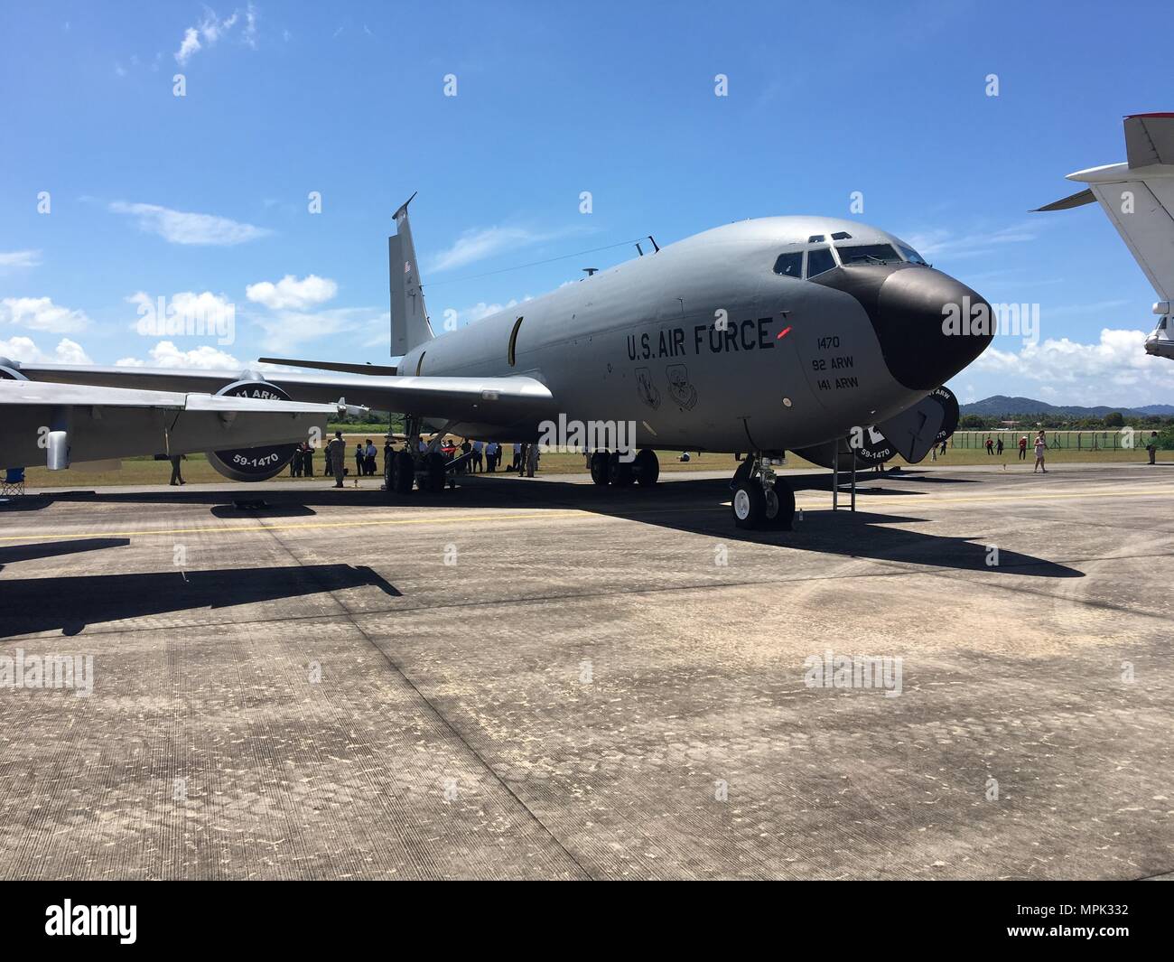 A U.S. Air Force KC-135 Stratotanker refueler with the 141st Air ...
