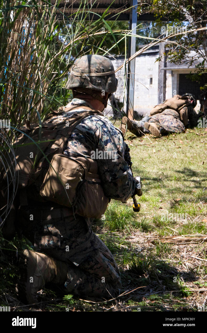 Cpl. Steve Hardin, a team leader with Echo Company, Battalion Landing ...