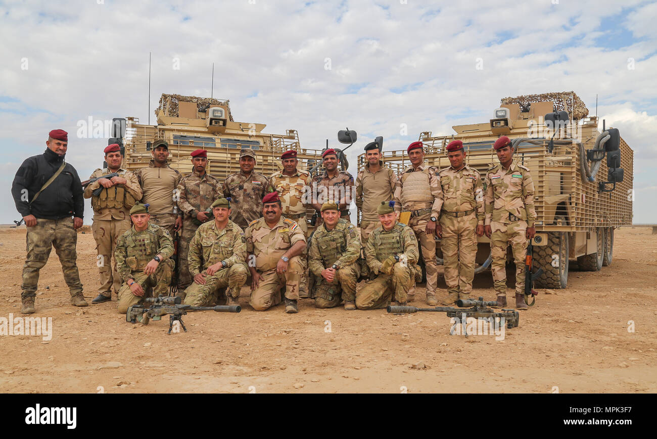 Iraqi security forces soldiers and British trainers deployed in support ...