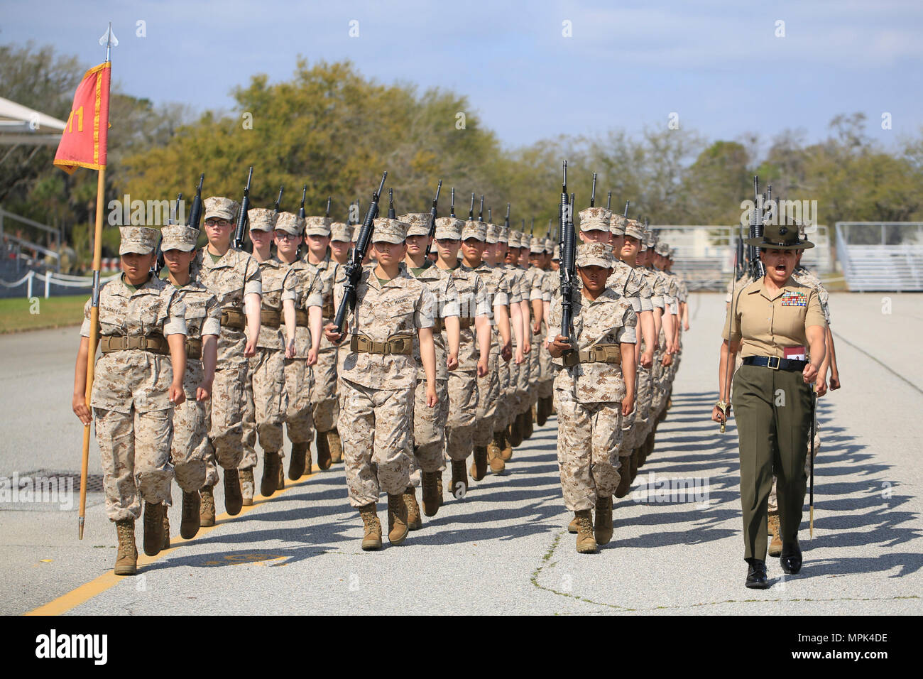 U.S. Marine Corps Gunnery Sgt. Mayra Garcia, senior drill instructor ...