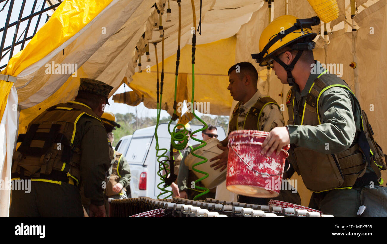 Marines with Chemical Biological Incident Response Force prepare a ...