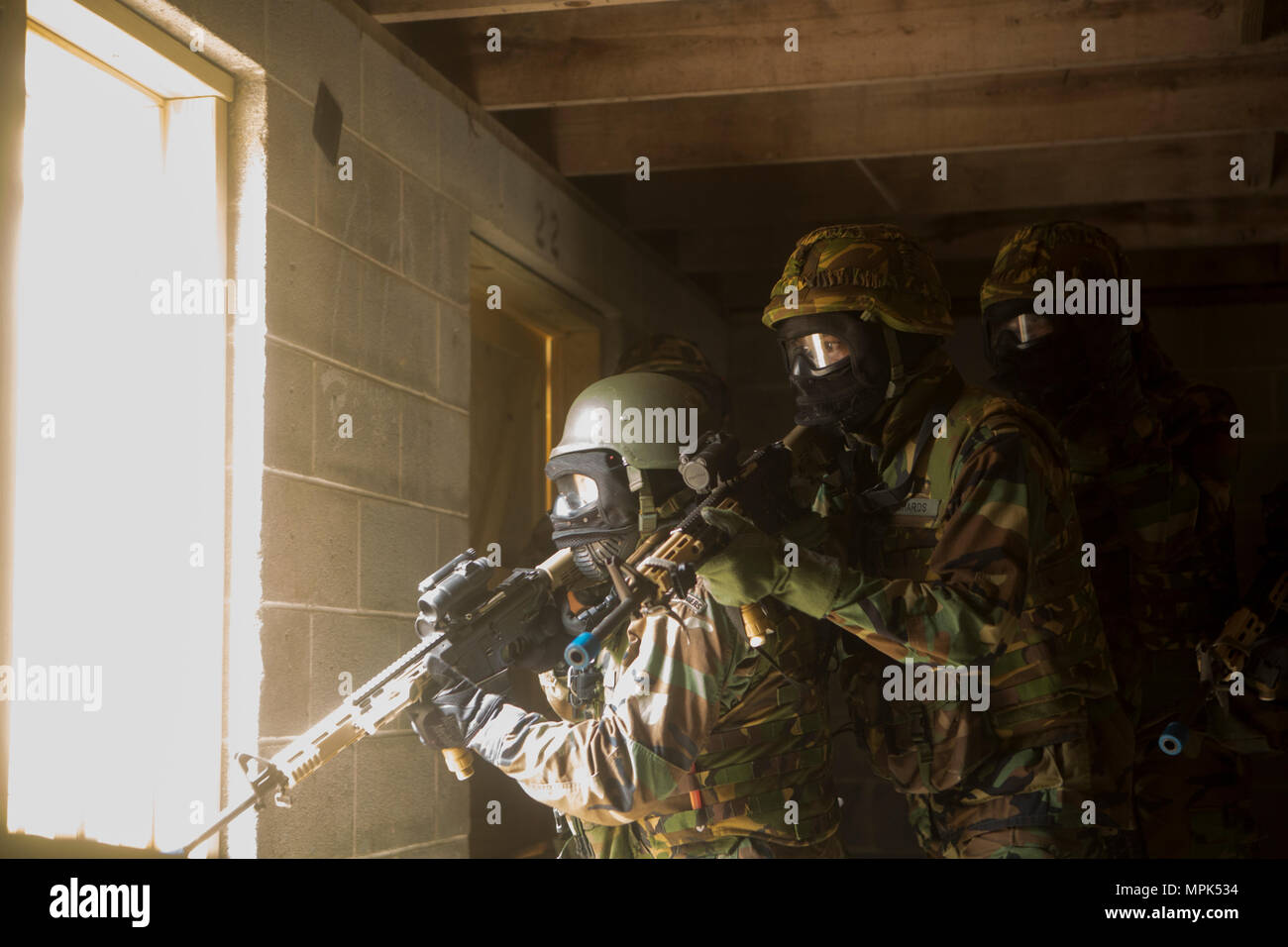 Royal Netherlands Marines with the Dutch Caribbean Forces prepare to ...