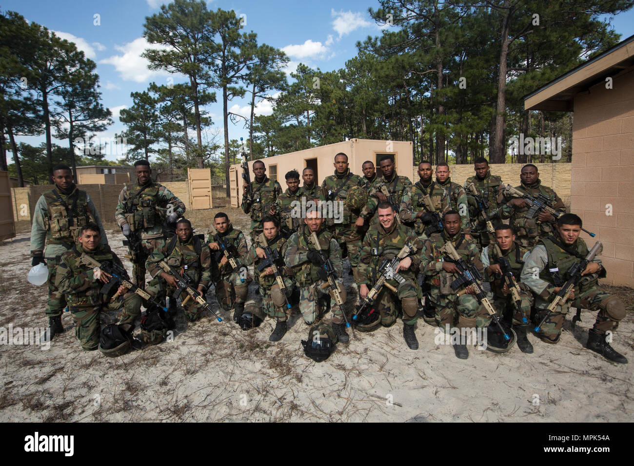 Royal Netherlands Marines with the Dutch Caribbean Forces pose for a ...