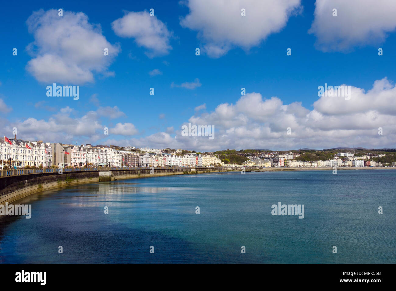 View across Douglas Bay to Victorian buildings along the seafront ...