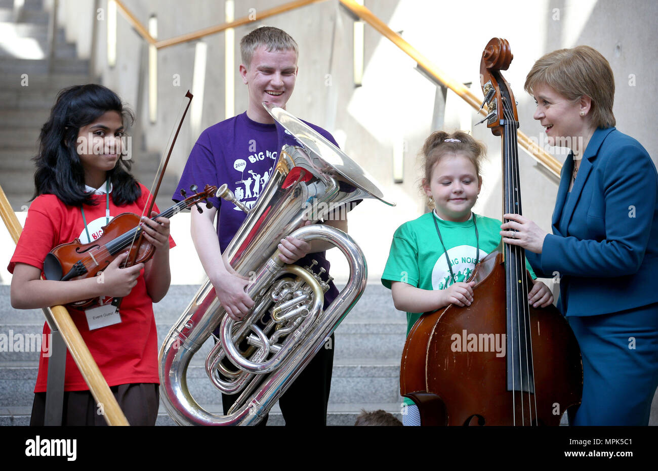 First Minister of Scotland Nicola Sturgeon with young musicians (from ...