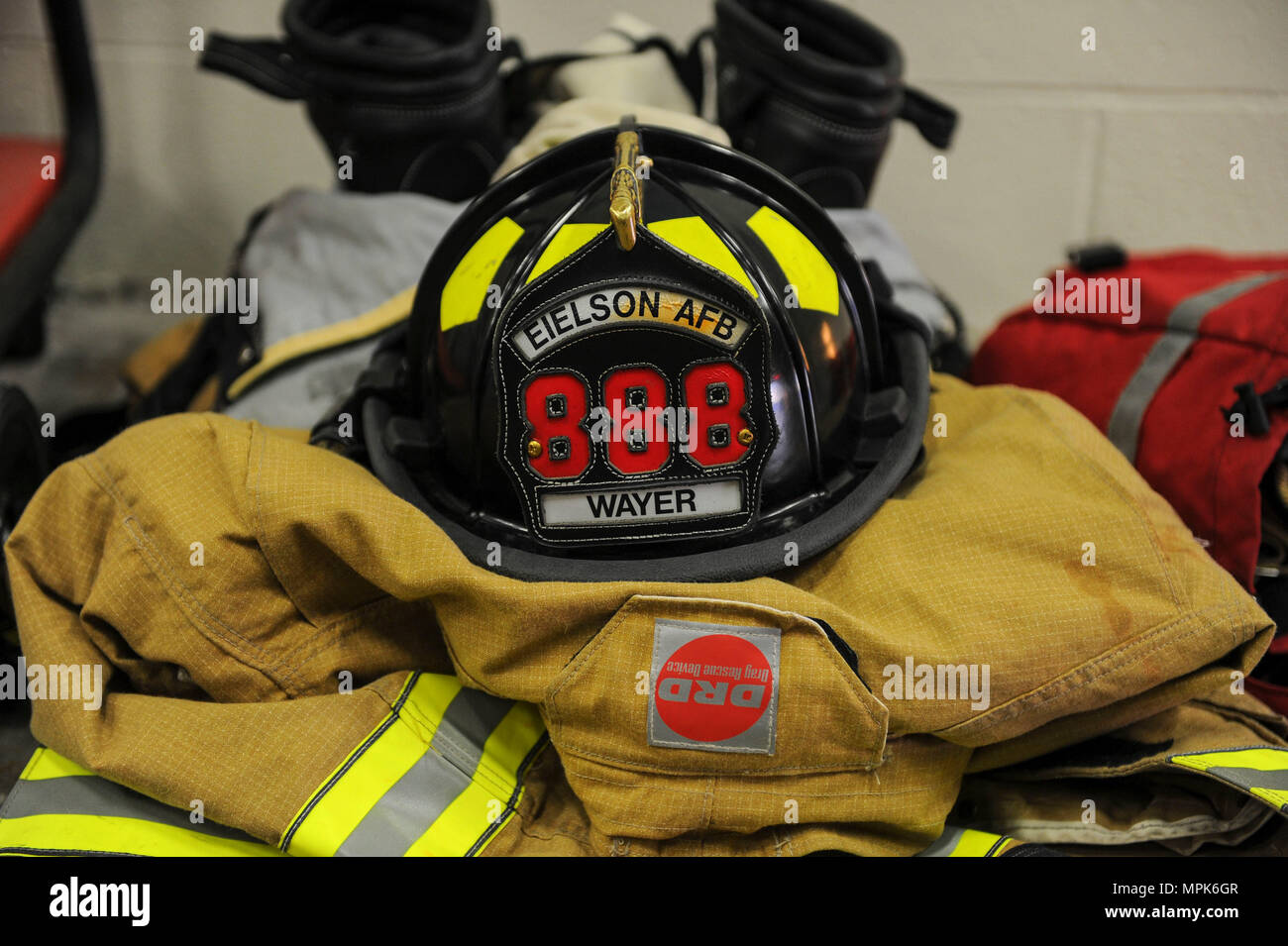 Equipment belonging to a U.S. Air Force firefighter from the 354th ...