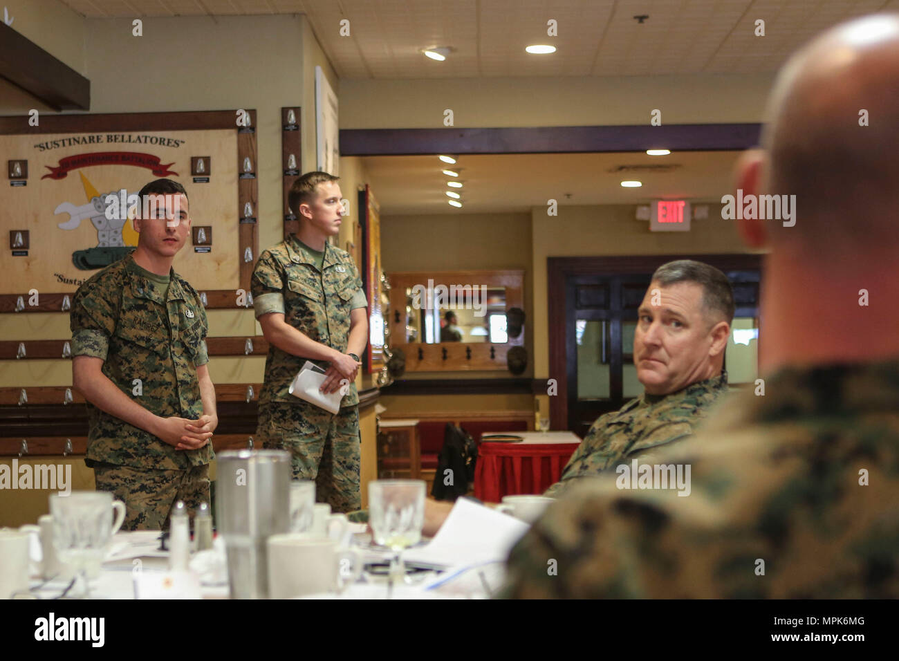 U.S. Marine Corps Sgt. David D. Ramirez, left, and Sgt. Caleb H ...