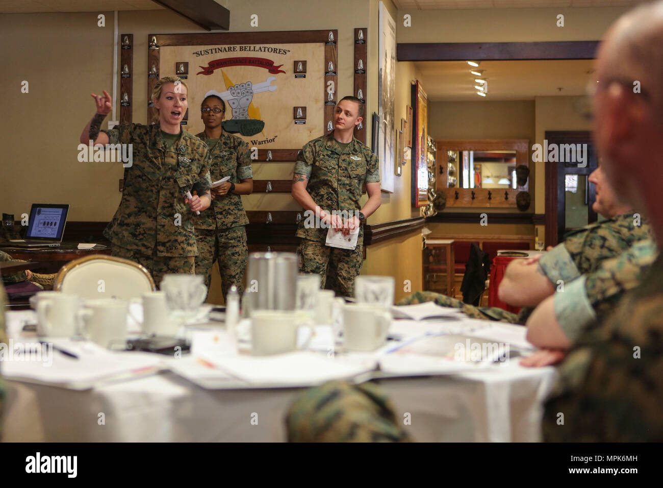 U.S. Navy HM2 (FMF) Ashley L. Tockwieler, left, HM2 (FMF) Tiamma R ...