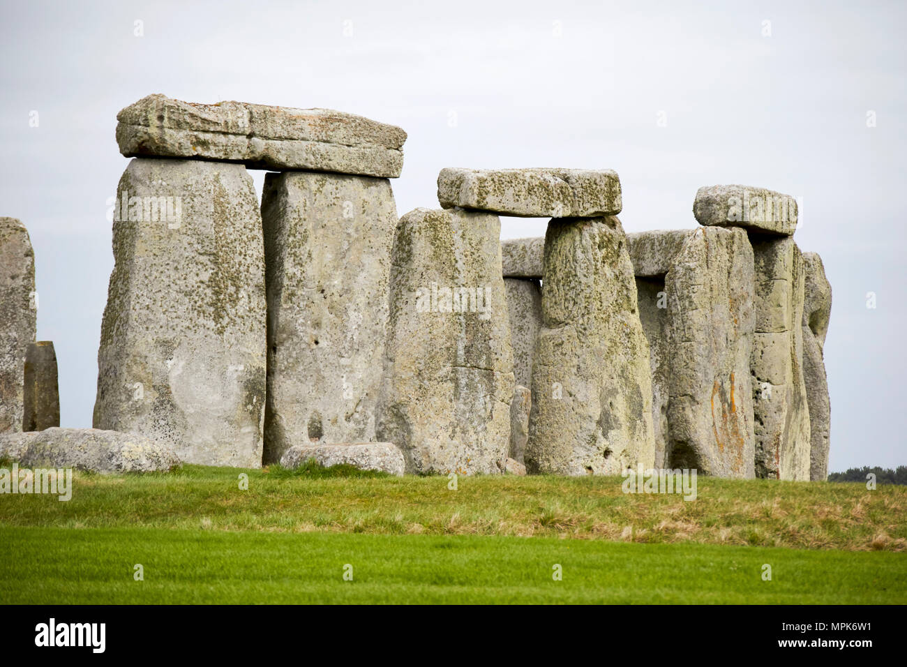 view of circle of sarsen stones with lintel stones stonehenge wiltshire ...