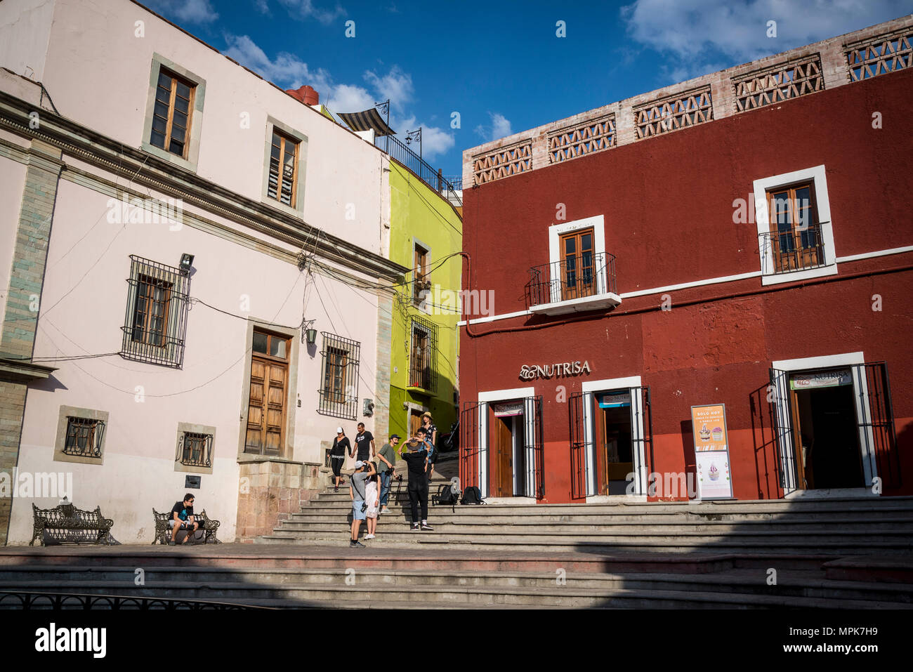 Square in the historic centre, Guanajuato, city in Central Mexico Stock ...