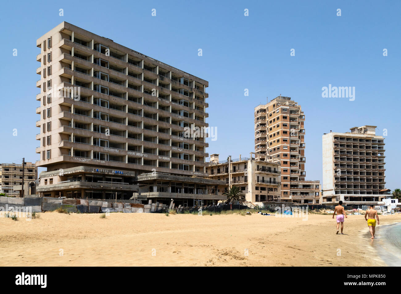 Abandoned buildings in Famagusta, Cyprus. During to the Turkish ...