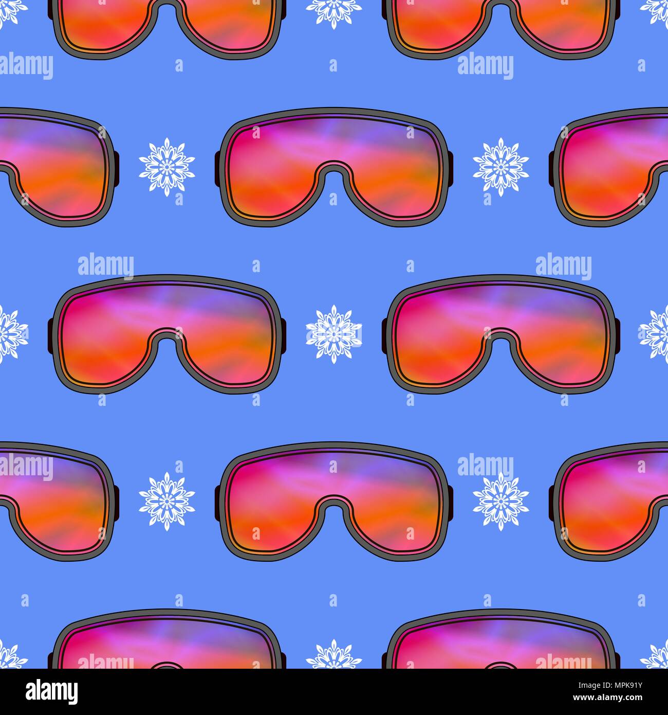Winter Ski Goggles Seamless Pattern Stock Vector Image & Art - Alamy