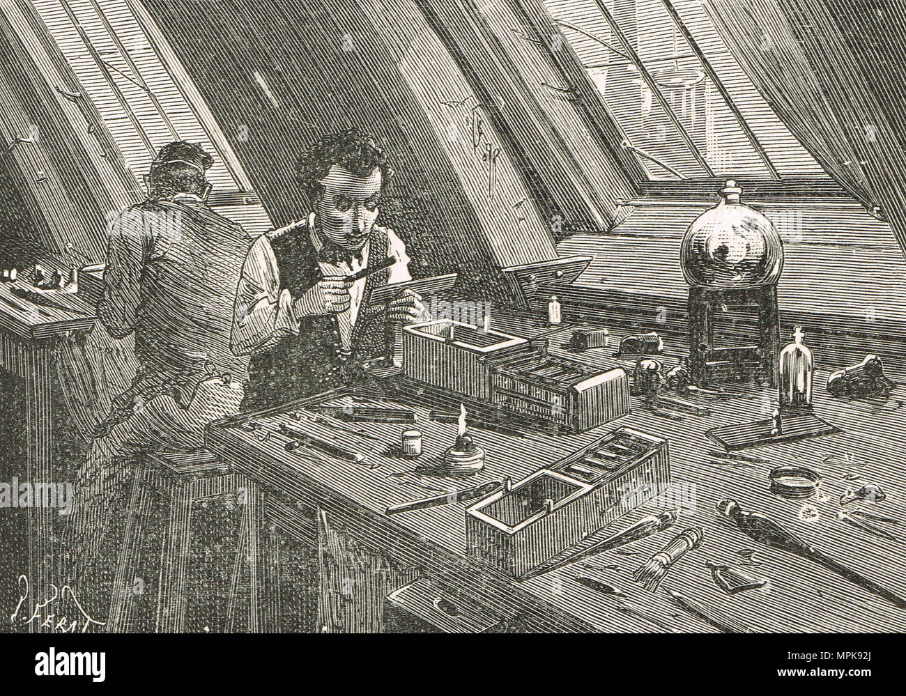 Diamond Cleaving by hand in the 19th century Stock Photo - Alamy