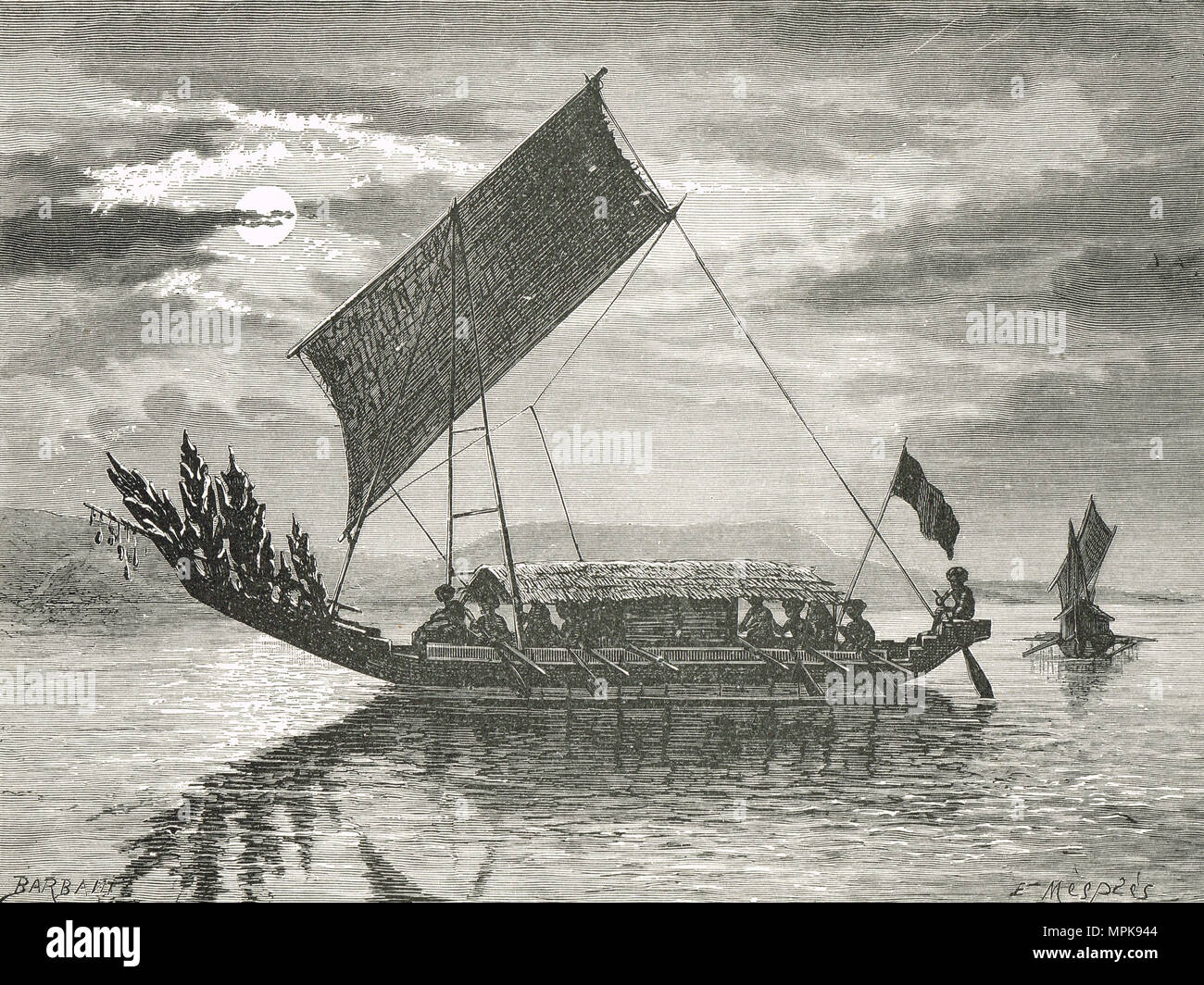 A Polynesian Pirogue, also called a piragua or piraga Stock Photo - Alamy