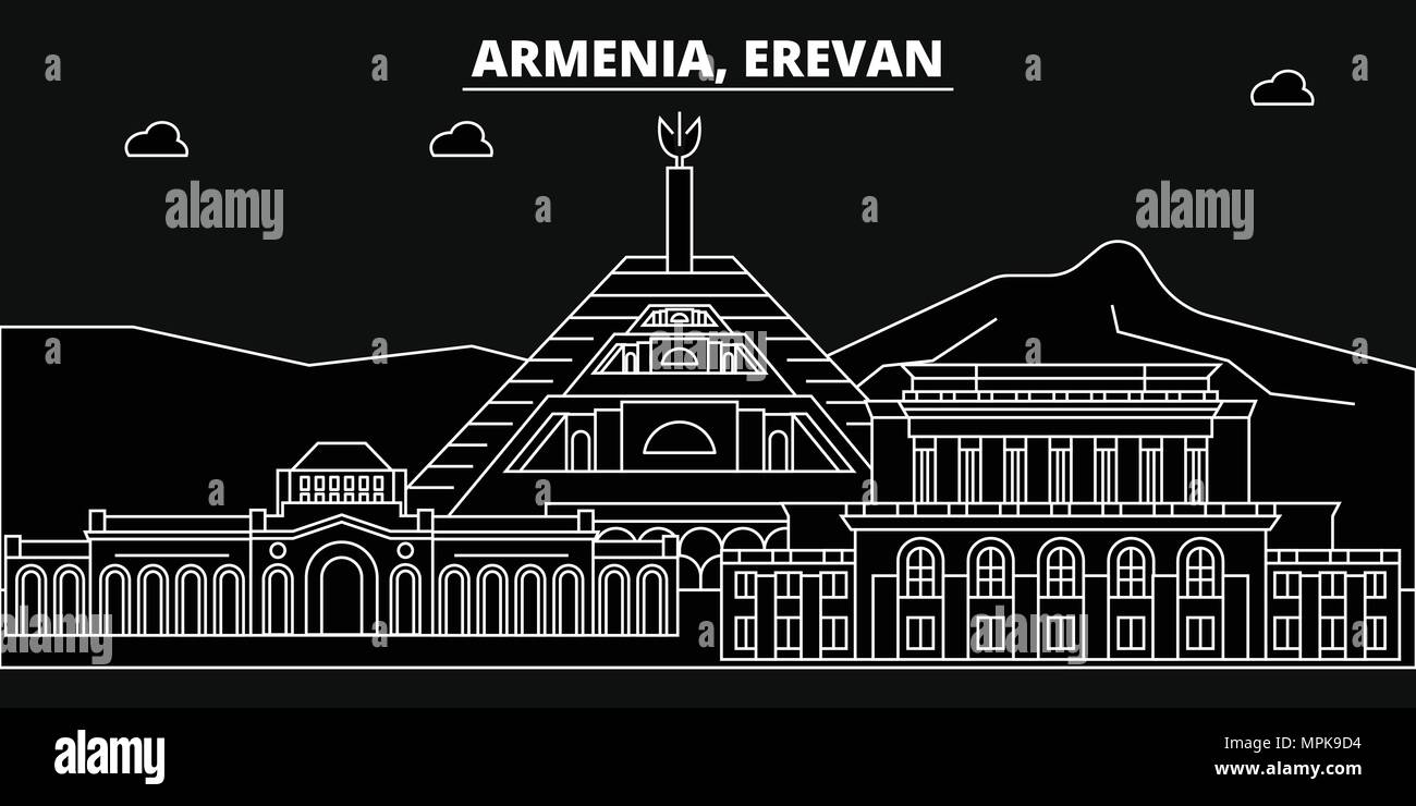 Erevan silhouette skyline. Armenia - Erevan vector city, armenian ...
