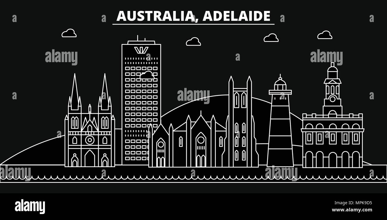 Adelaide silhouette skyline. Australia - Adelaide vector city ...