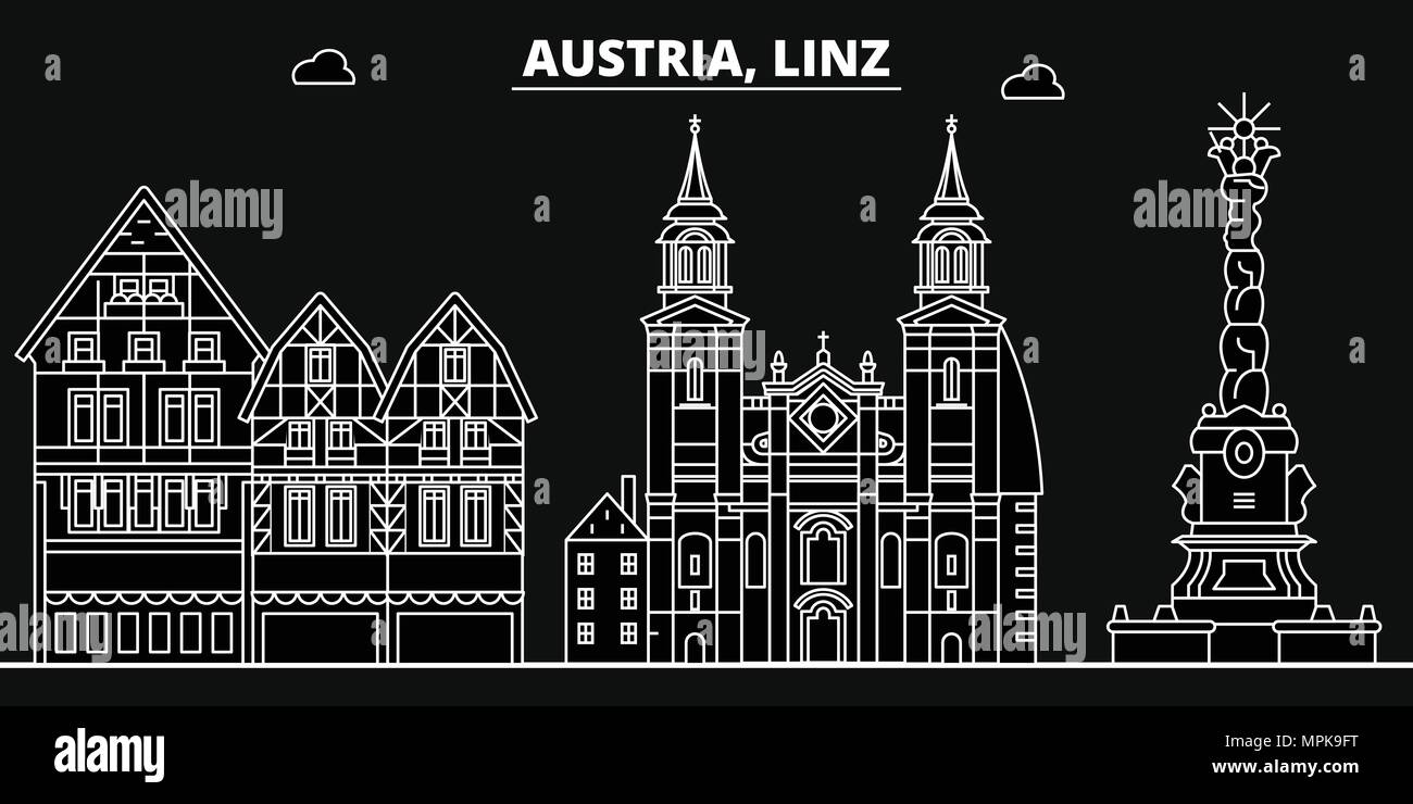 Linz silhouette skyline. Austria - Linz vector city, austrian linear ...