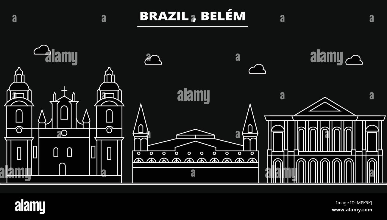 Belem silhouette skyline. Brazil - Belem vector city, brazilian linear ...