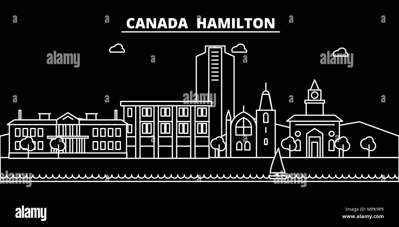 Hamilton silhouette skyline. Canada - Hamilton vector city, canadian ...