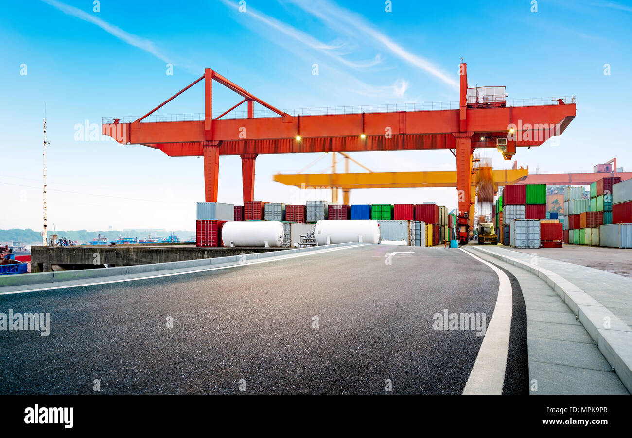 Stack of Cargo Containers at the docks Stock Photo - Alamy