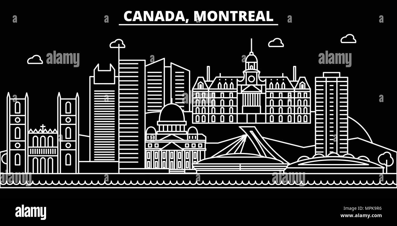Montreal silhouette skyline. Canada - Montreal vector city, canadian ...