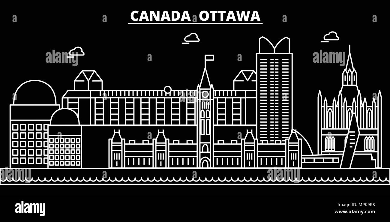Ottawa silhouette skyline. Canada - Ottawa vector city, canadian linear ...