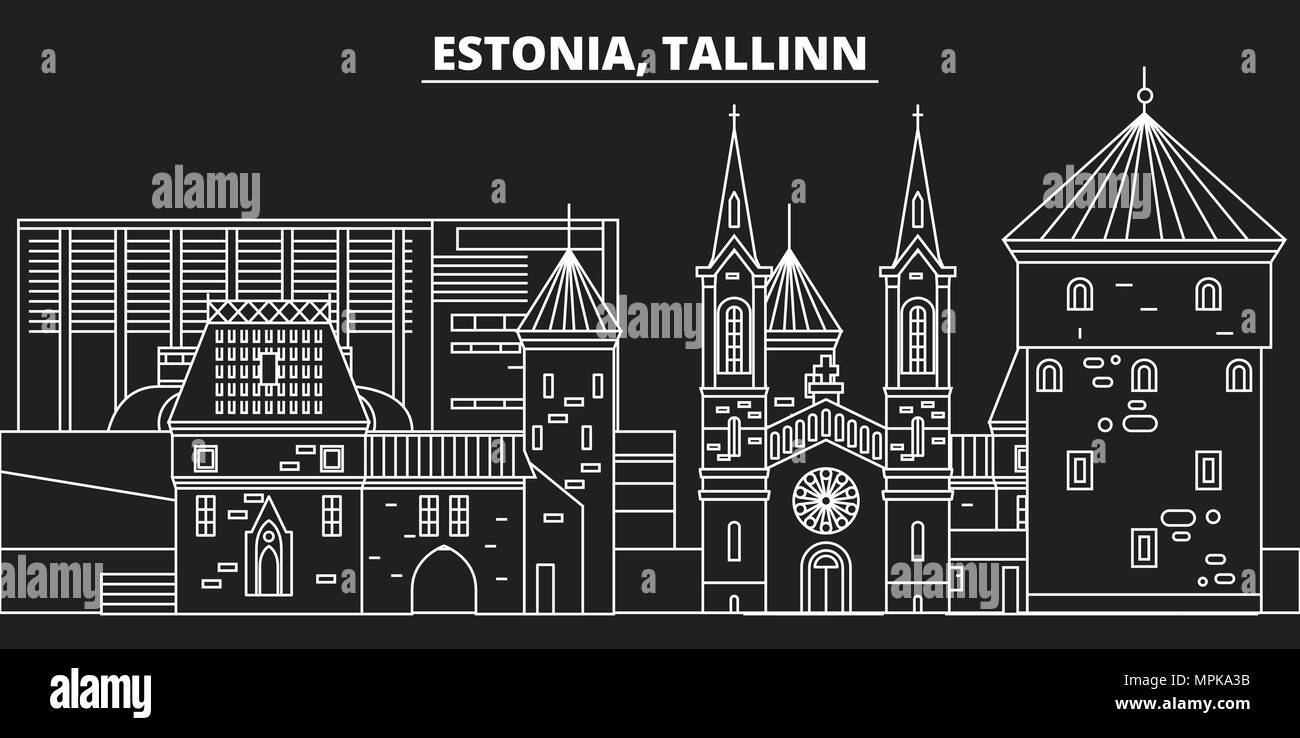 Tallinn silhouette skyline. Estonia - Tallinn vector city, estonian ...