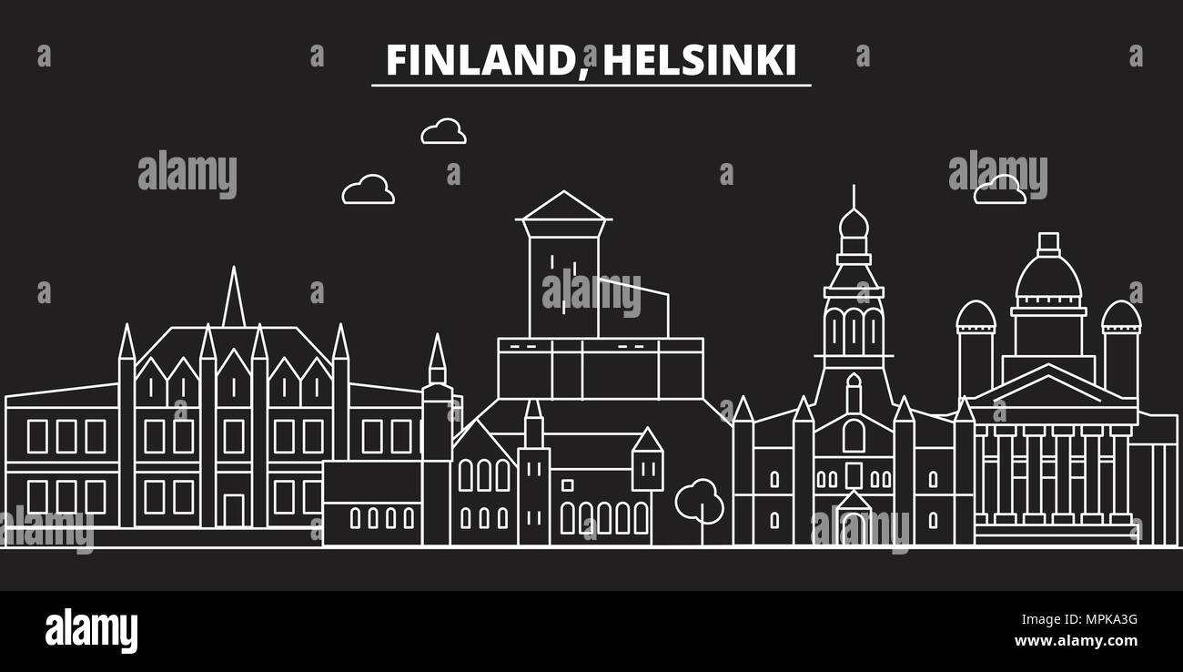 Helsinki silhouette skyline. Finland - Helsinki vector city, finnish ...