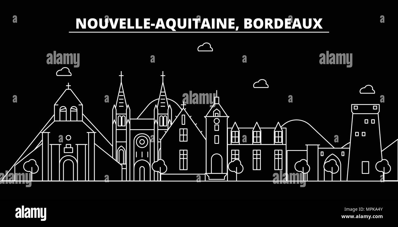 Bordeaux silhouette skyline. France - Bordeaux vector city, french ...