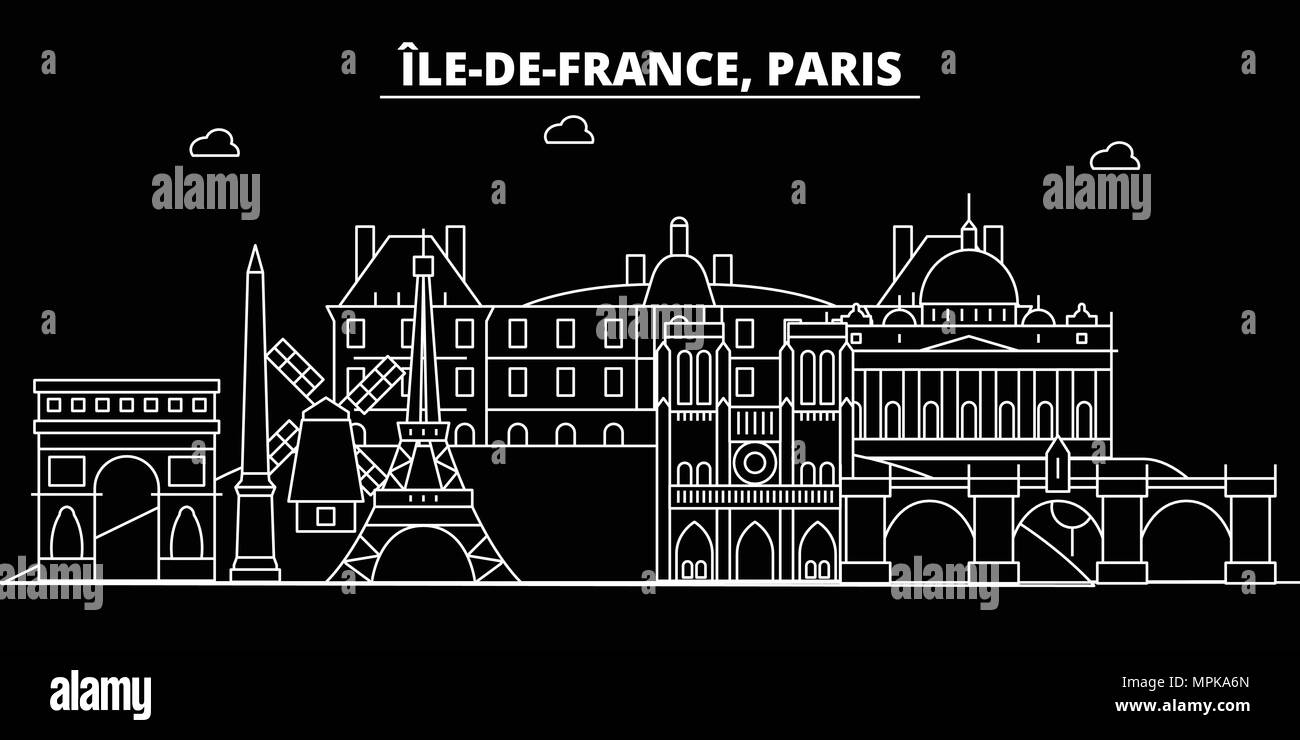 Paris city silhouette skyline. France - Paris vector city, french ...