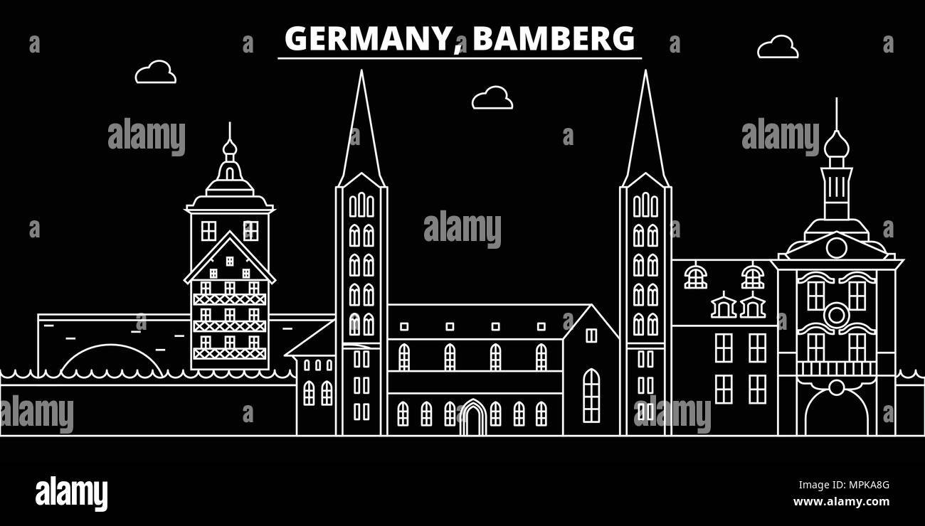 Bamberg silhouette skyline. Germany - Bamberg vector city, german ...