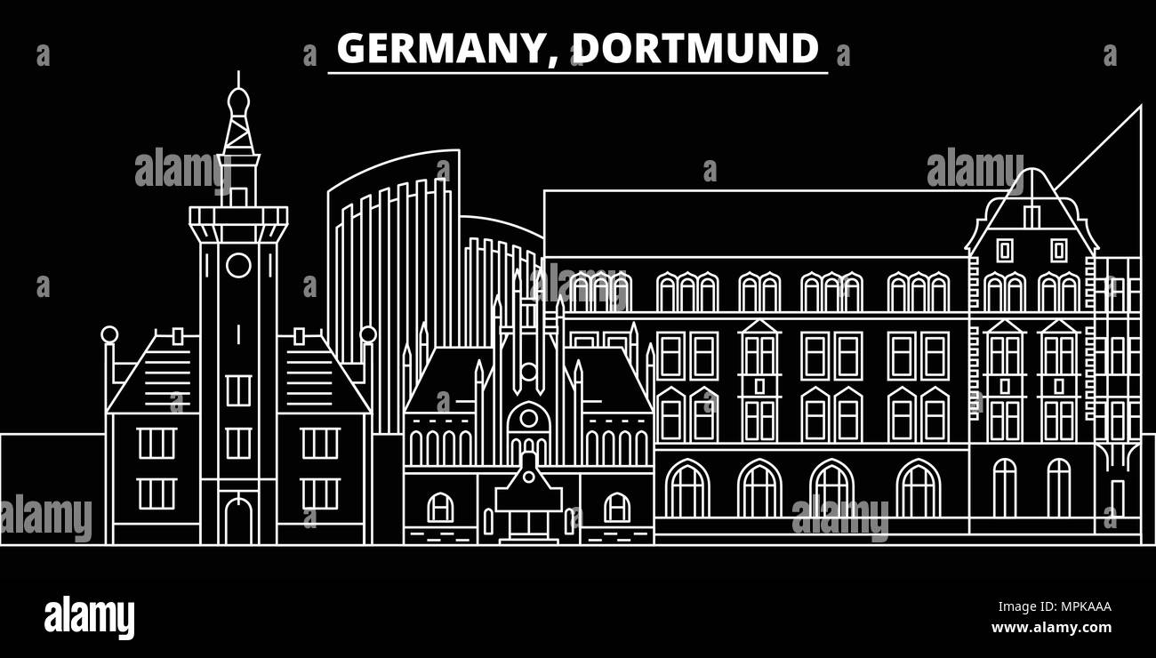 Dortmund silhouette skyline. Germany - Dortmund vector city, german ...