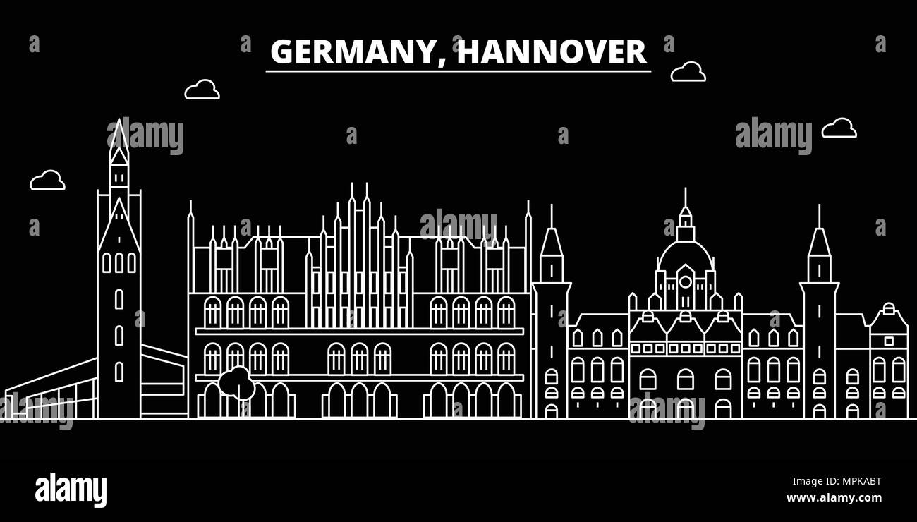 Hanover silhouette skyline. Germany - Hanover vector city, german ...