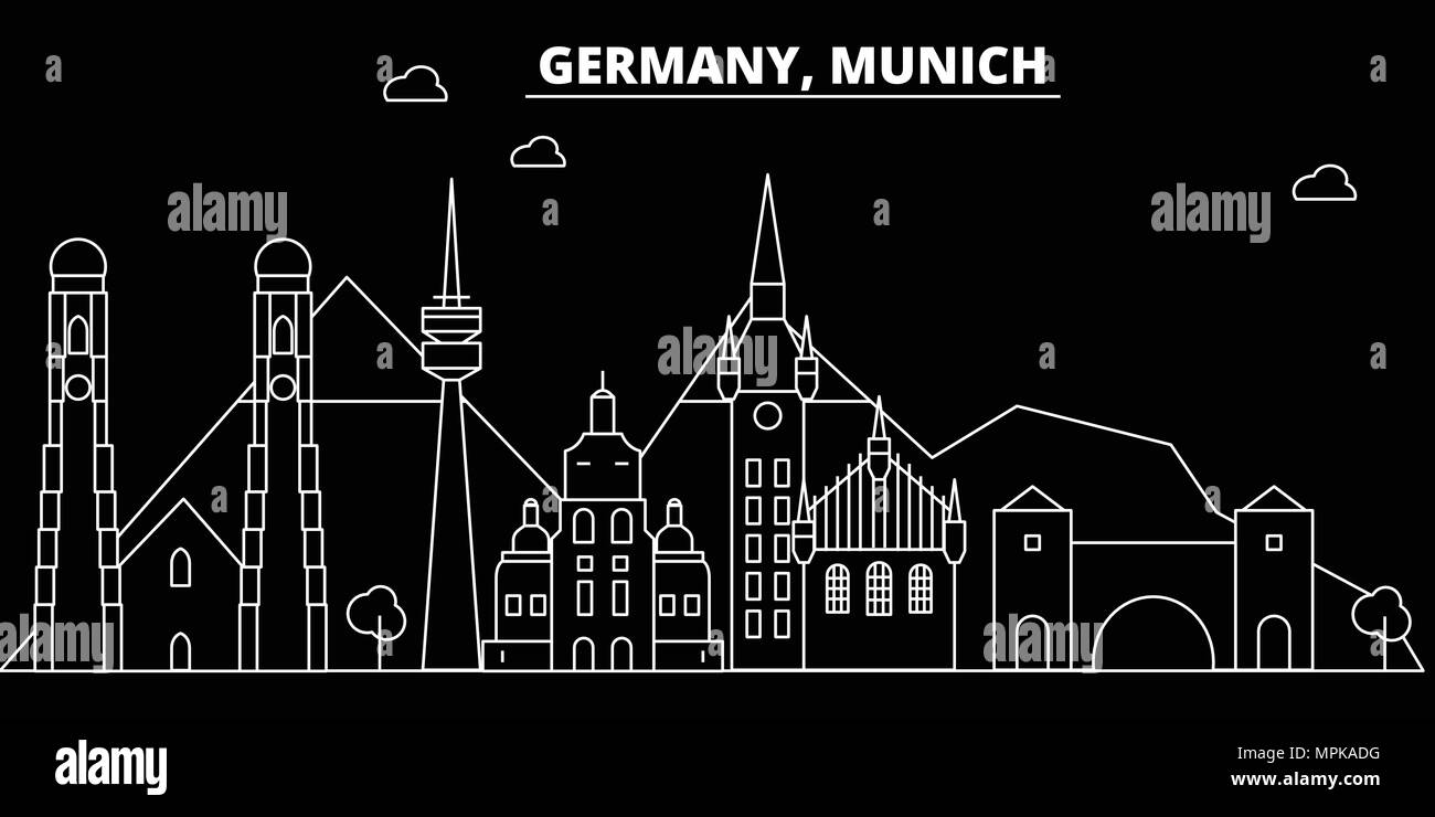 Munchen silhouette skyline. Germany - Munchen vector city, german ...