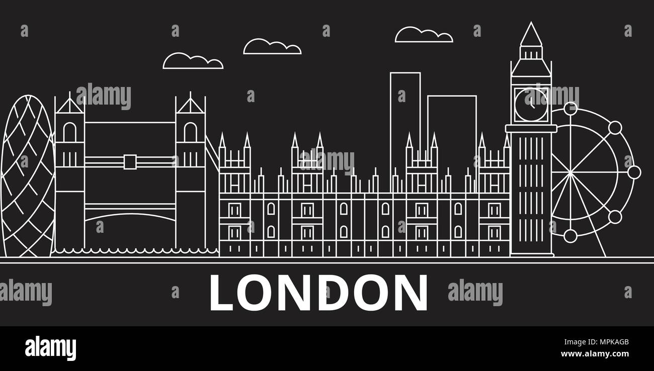 London silhouette skyline. Great Britain - London vector city, british ...