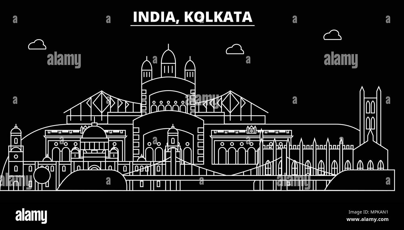 Kolkata silhouette skyline. India - Kolkata vector city, indian linear ...