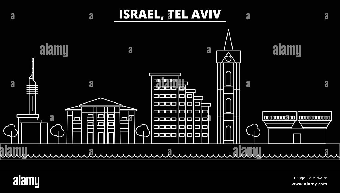 Tel aviv silhouette skyline. Israel - Tel aviv vector city, israeli ...